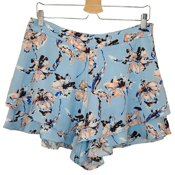 Joy Joy | Shorts | Joy Joy Womens Shorts Medium Blue Black Pink Floral Ruffle Casual Summer ...